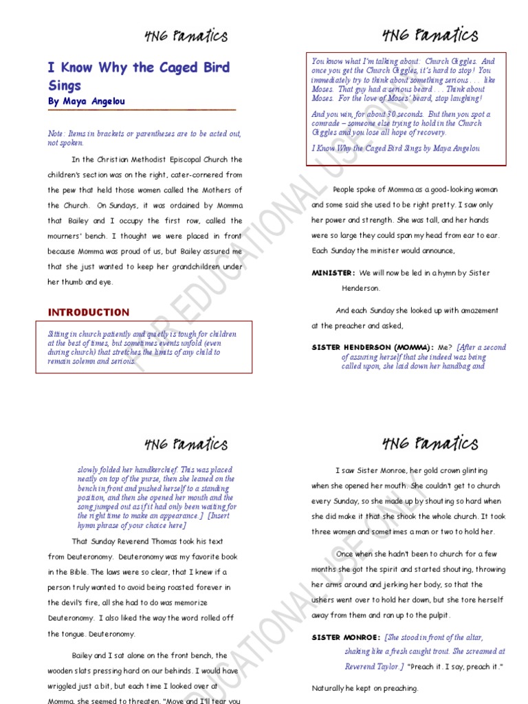 Church Giggles in Caged Bird's Tale | PDF