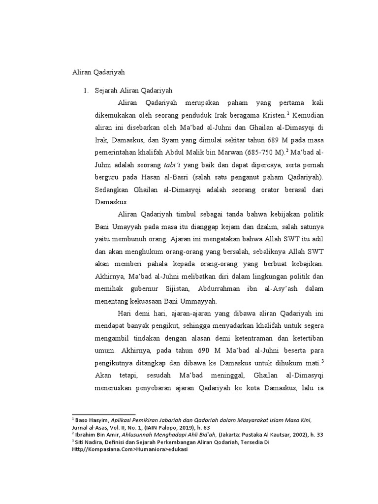 Aliran Qadariyah | PDF