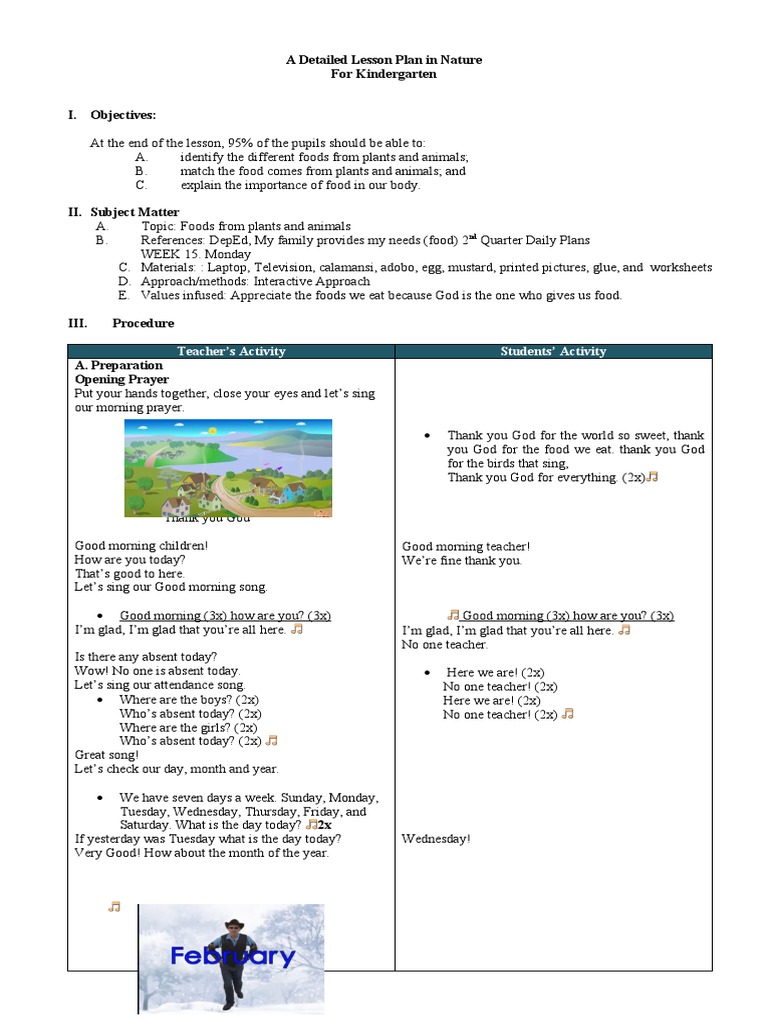 A Detailed Lesson Plan in Nature | Download Free PDF | Chicken | Fruit