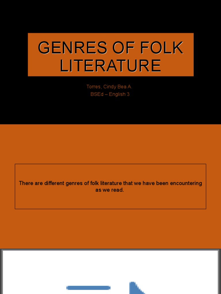 Genres of Folk Literature | PDF