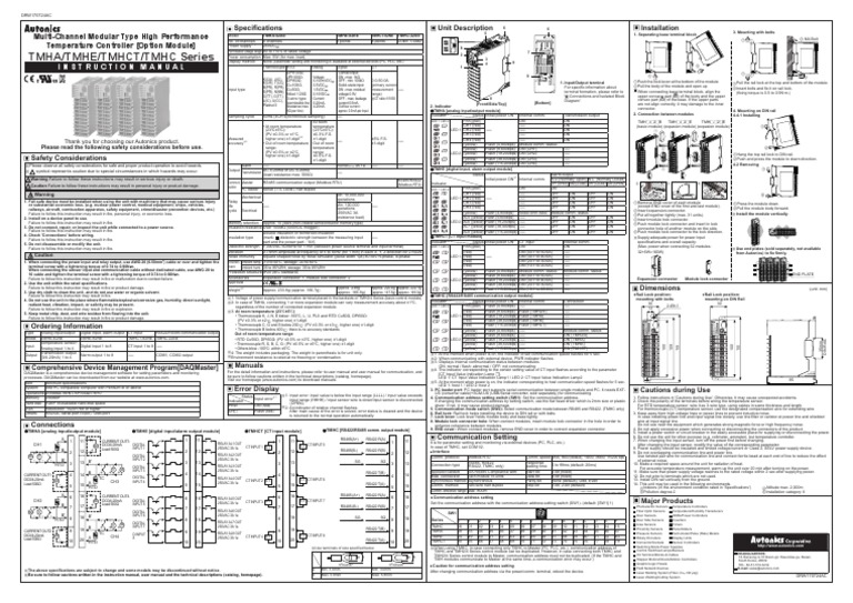 Tmha/Tmhe/Tmhct/Tmhc Series: Instruction Manual | PDF | Electrical ...