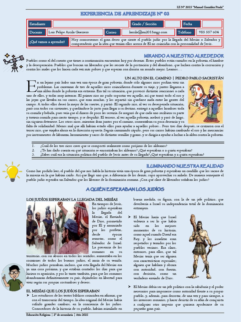 2º - F3 - A Quién Esperaban Los Judíos | PDF | Mesías | Jesús