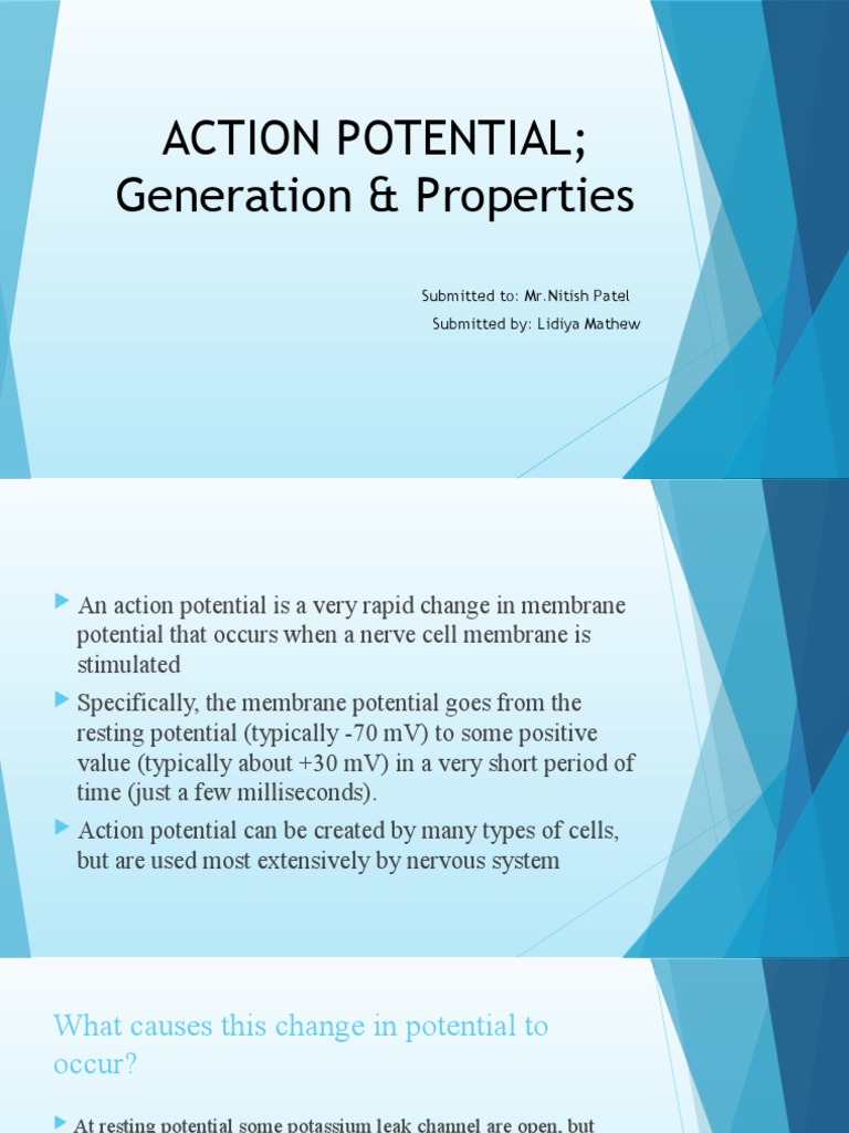 Action Potential: Generation and Propagation | PDF | Action Potential ...