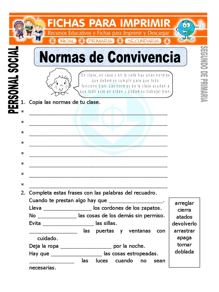 Normas de convivencia para primaria | PDF | Hogar, jardinería y bricolaje