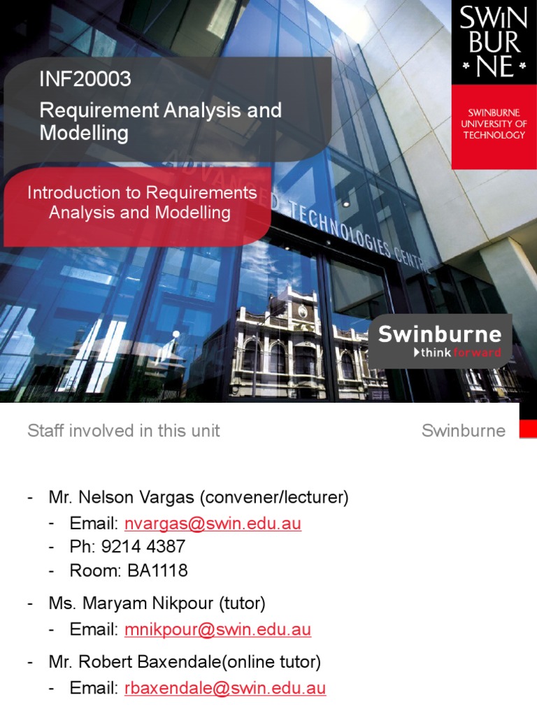 Lecture 01 - Introduction To Requirements Analysis and Modeling 2020 | PDF | System | Information