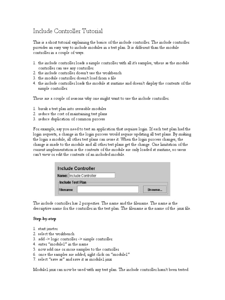 Include Controller Tutorial | PDF
