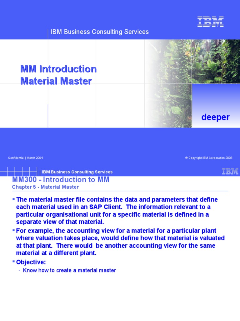 MM Introduction Material Master | PDF | Inventory | Consultant