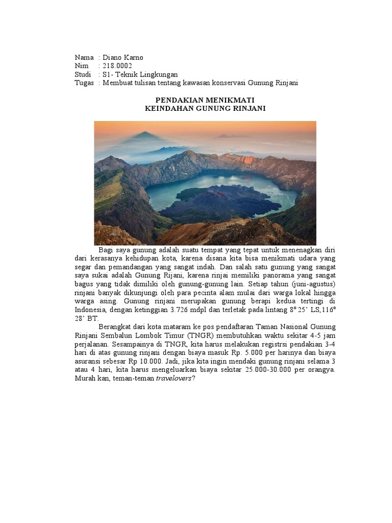 Konservasi Gunung Rinjani (Revisi) | PDF