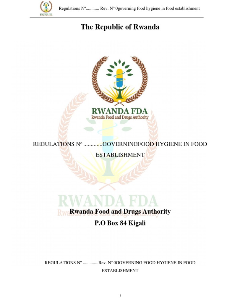 The Republic of Rwanda Food Hygiene Regulation Amended | PDF ...