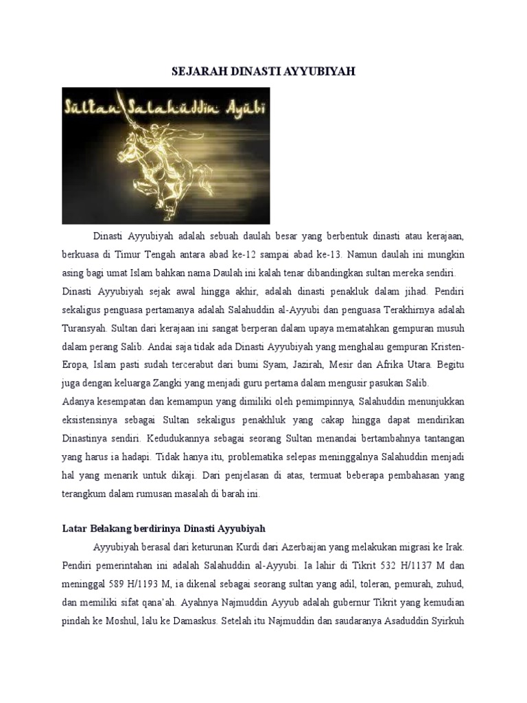 Sejarah Dinasti Ayyubiyah | PDF