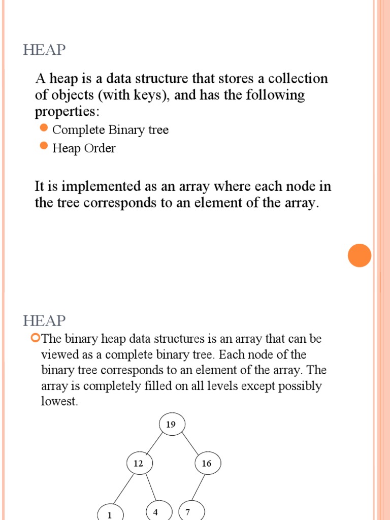 A Heap Is A Data Structure That Stores A Collection of Objects (With ...