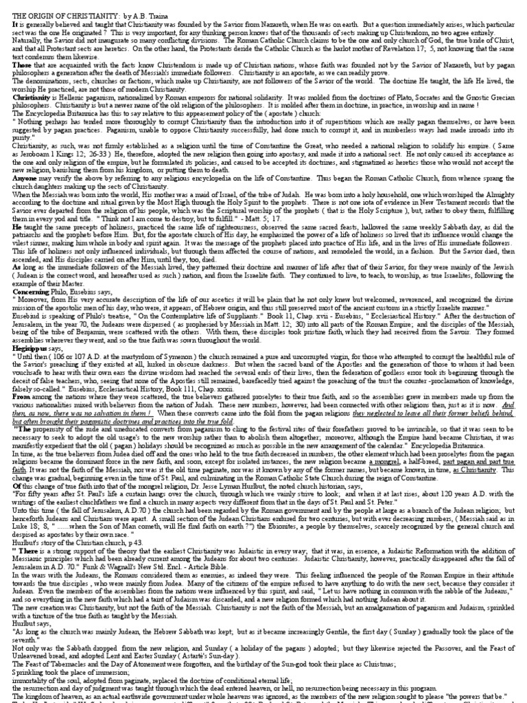 The Origin of Christianity | PDF | Paganism | Jesus