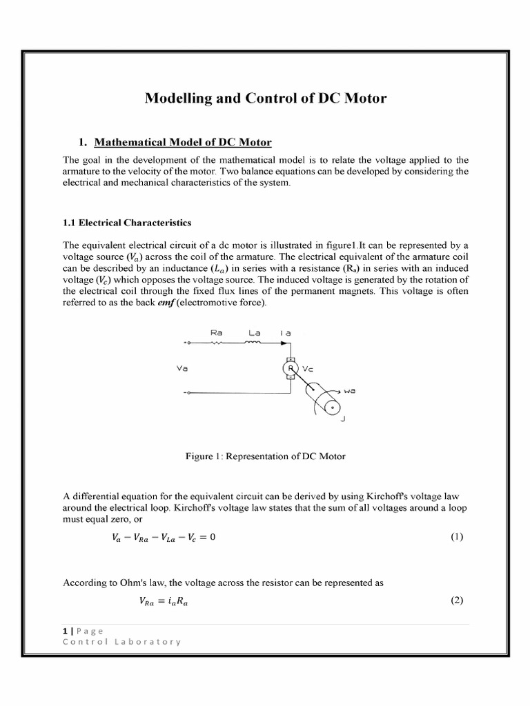 05 - Mathematical Modeling of DC Motor | PDF