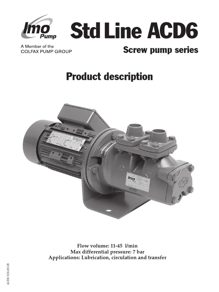 STD Line ACD6: Product Description | PDF | Pump | Valve