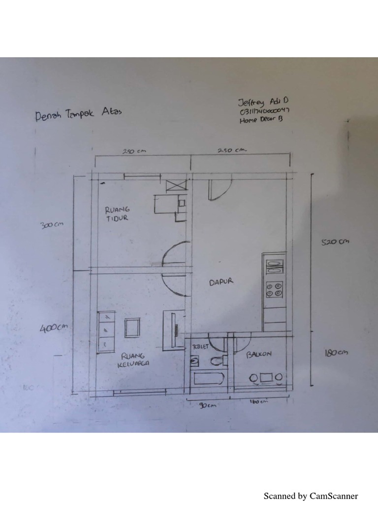 Jeffrey Adi Dharmawan - 03111740000047 - Denah Dan Perspektif | PDF
