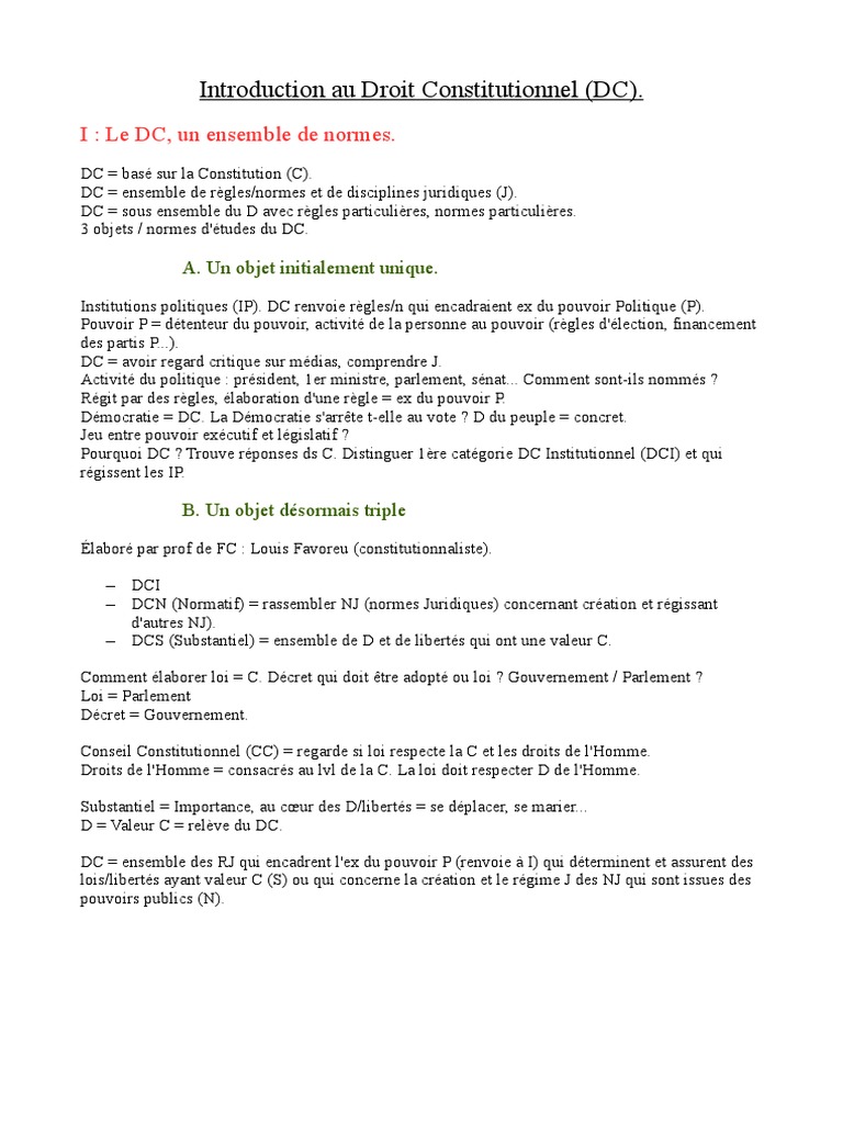 Droit Constitutionnel - S1 | PDF | Scrutin uninominal majoritaire à ...