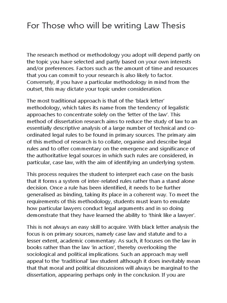 Writing A Law Dissertation Methodology | PDF | Sociology | Human Nature
