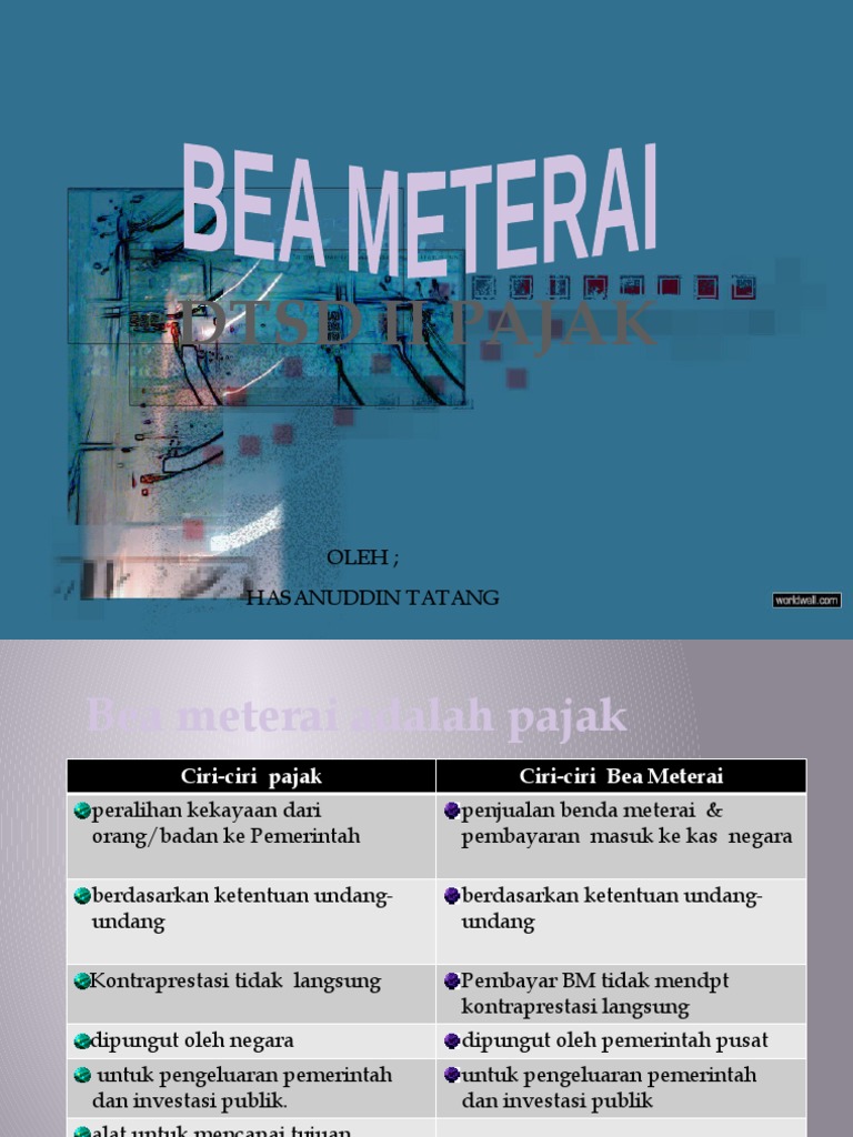 Bea Meterai | PDF | Pengelolaan Keuangan & Uang