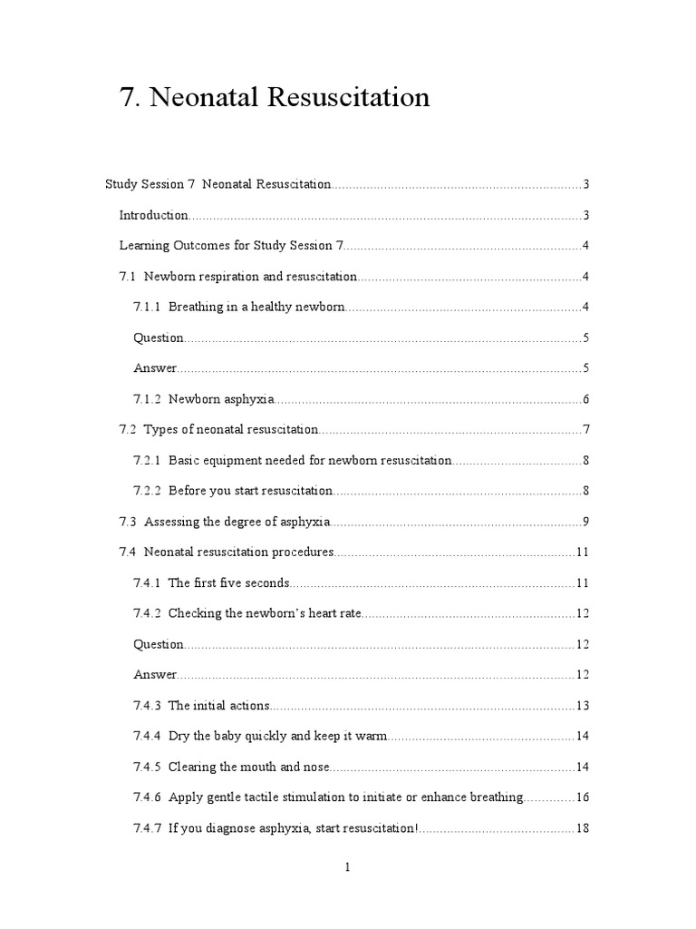 Neonatal Resuscitation Guidelines | PDF | Cardiopulmonary Resuscitation ...