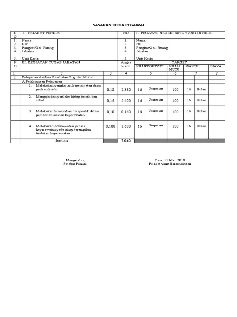 Format Kontrak SKP | PDF