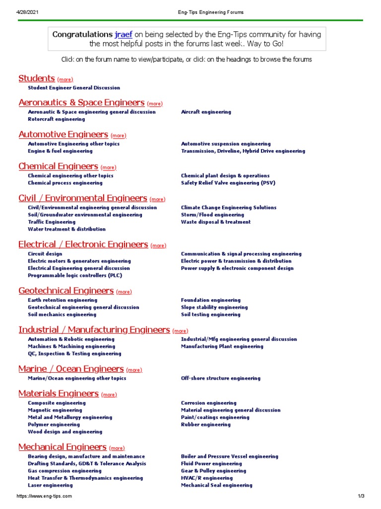 Eng-Tips Engineering Forums | PDF | Engineering | Mechanical Engineering