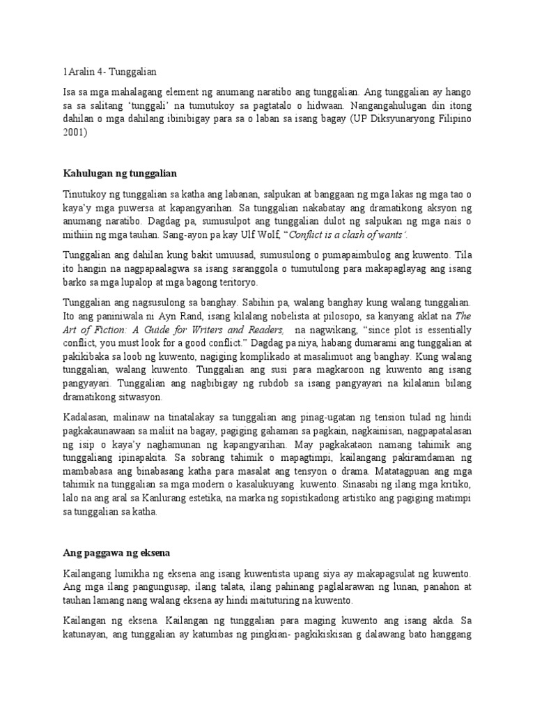 Aralin 4 - Tunggalian | PDF