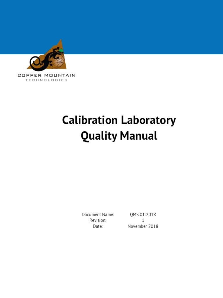 Calibration Laboratory Quality Manual: Document Name: QMS.01:2018 ...