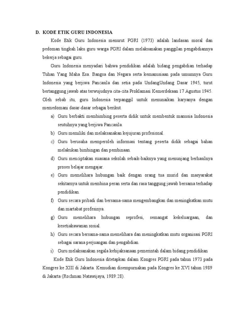 Kode Etik Guru | PDF | Seni | Sains & Matematika