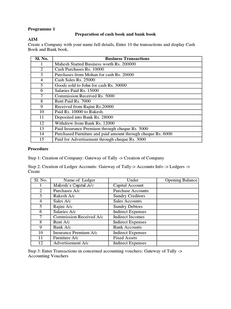 Tally Record Notes Main | Download Free PDF | Bookkeeping | Banks