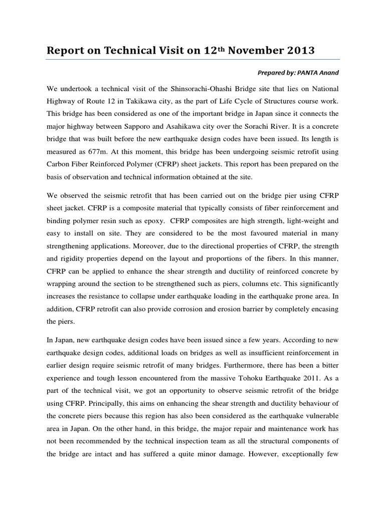 Technical Visit Report - PANTA Anand | PDF | Building Engineering ...