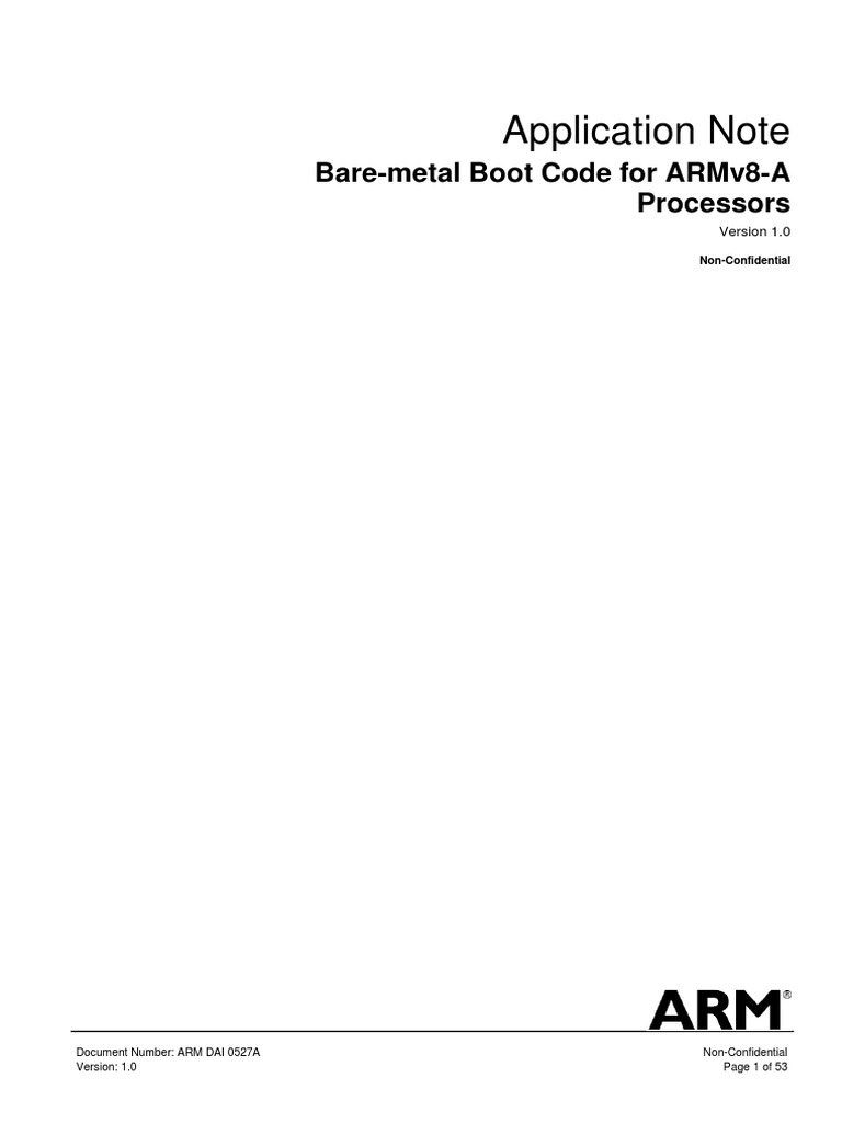 Application Note: Bare-Metal Boot Code For Armv8-A Processors | PDF | Arm Architecture | Cpu Cache