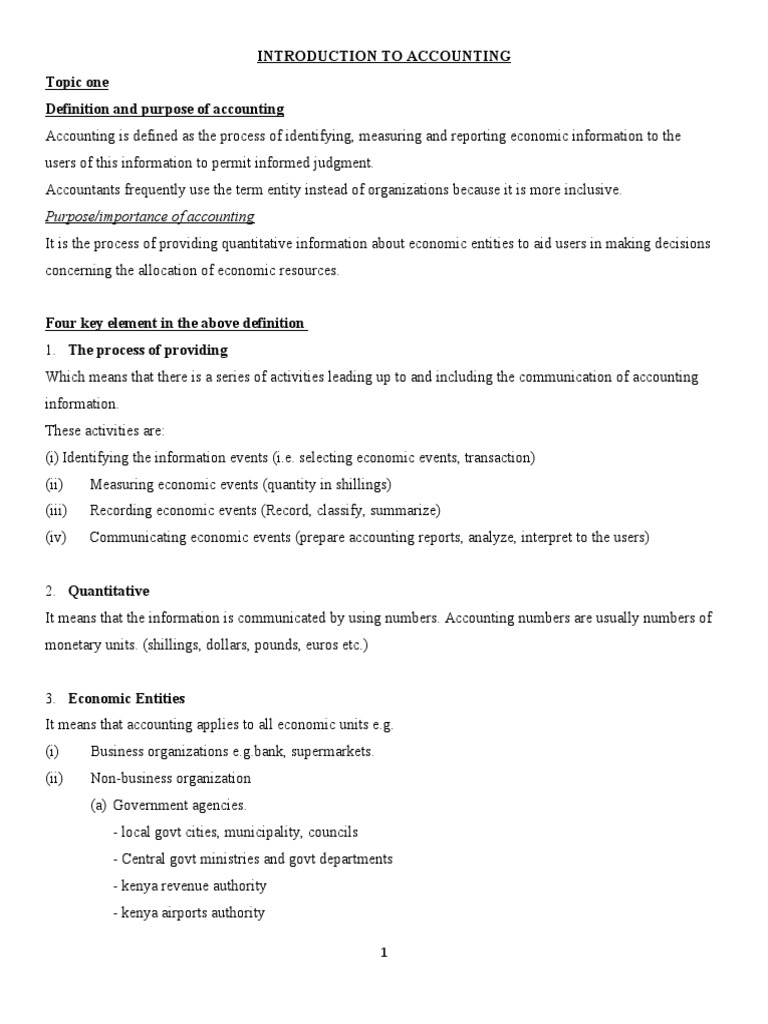 Introduction to Accounting Fundamentals | PDF | Debits And Credits ...