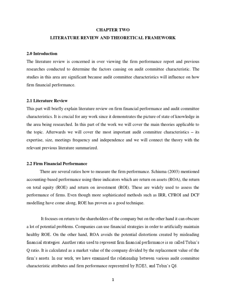 Chapter Two Literature Review and Theoretical Framework | PDF | Audit ...