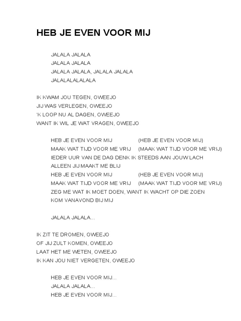 Heb Je Even Voor Mij | PDF