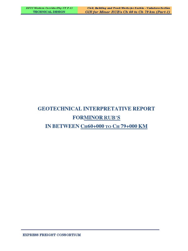 DFCC Western Corridor GIR for Minor RUBs Ch 60-79 km | PDF ...