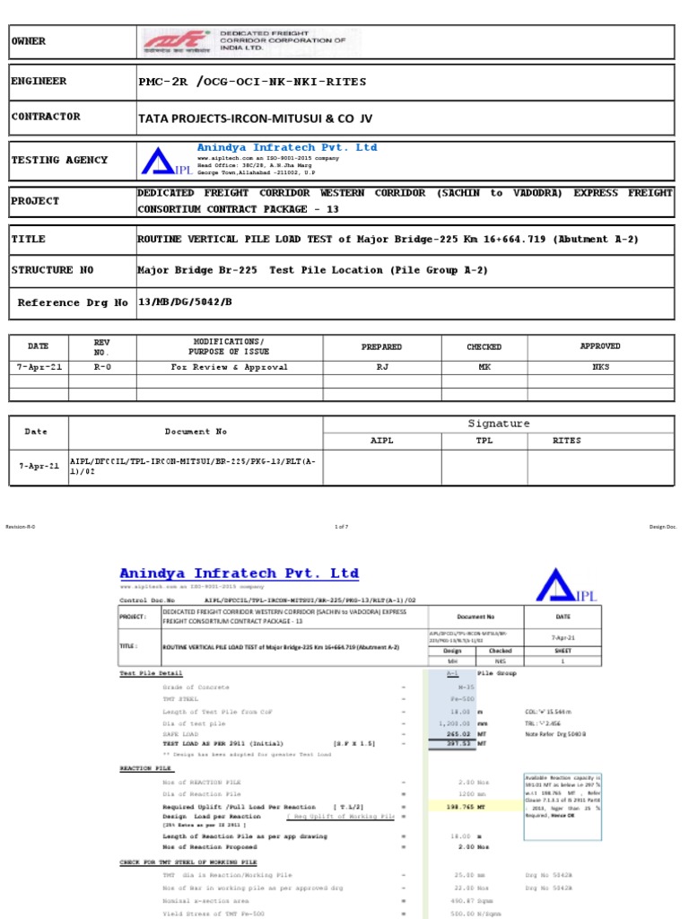 Routine Pile Load Test 225 A-2 Design R-0 | PDF | Deep Foundation ...