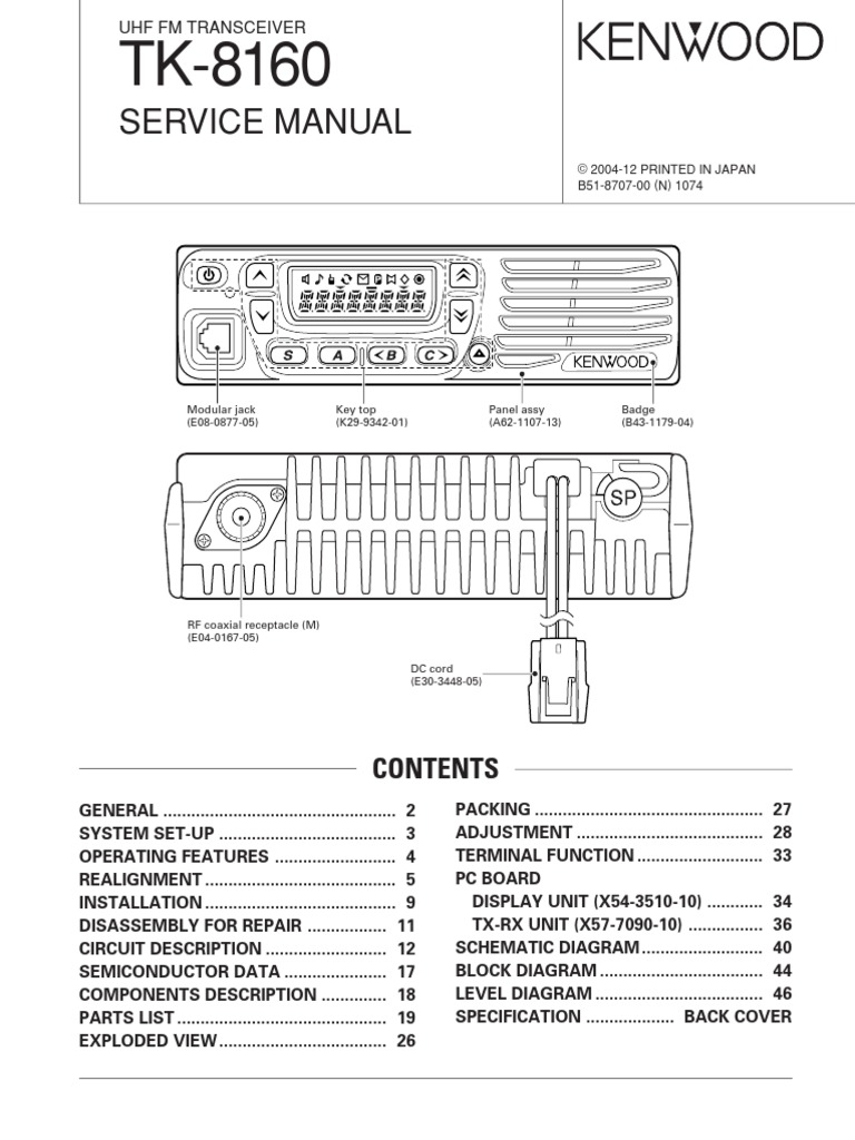 Kenwood TK-8160 Serv | PDF | Ibm Pc Compatibles | Radio