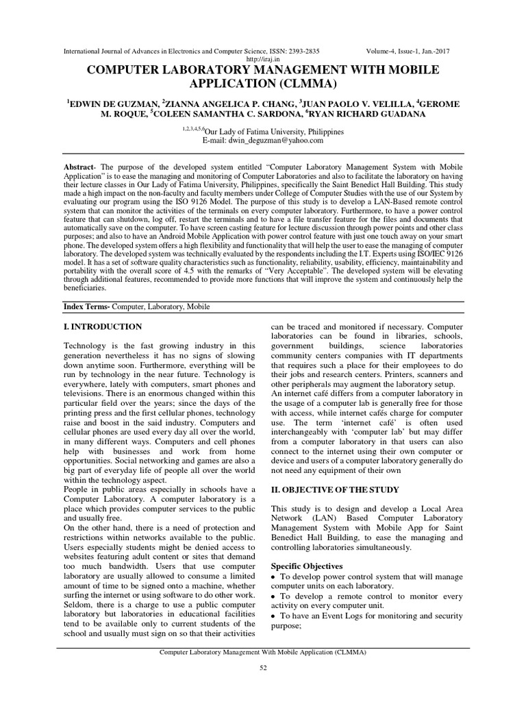 Computer Laboratory Management With Mobile Application (Clmma) | PDF ...