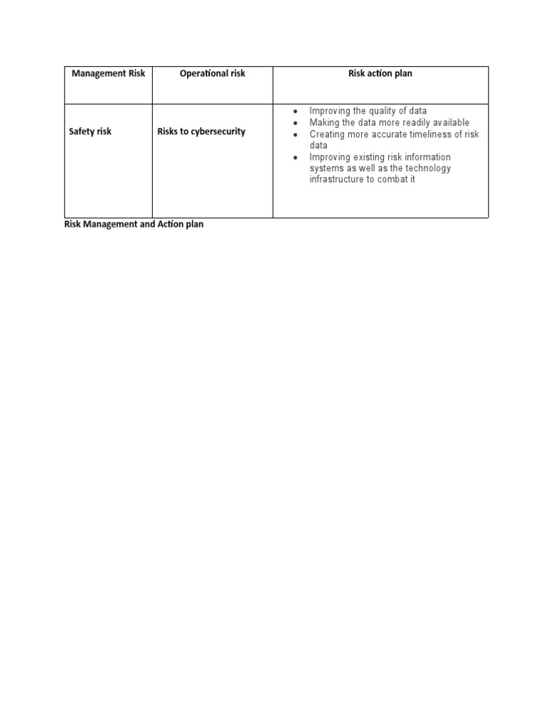 Risk Management and Action Plan | PDF