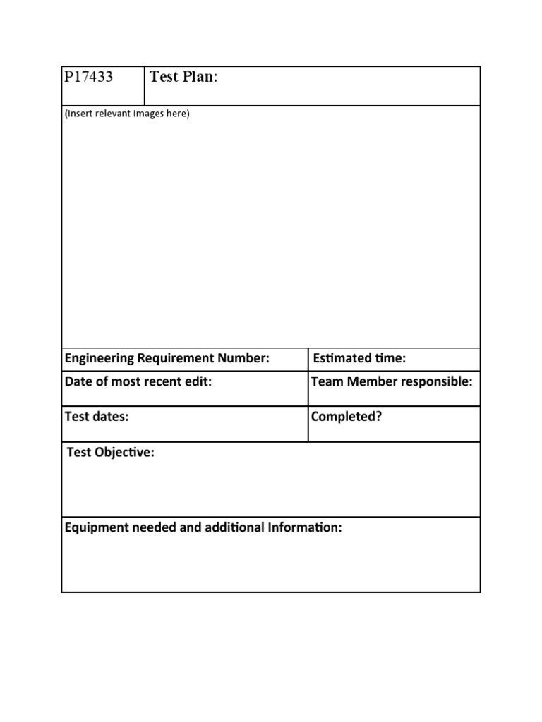 Test Plan Cover Page Template | PDF