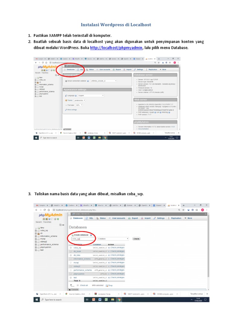 Tutorial Instalasi WordPress Di Localhost | PDF