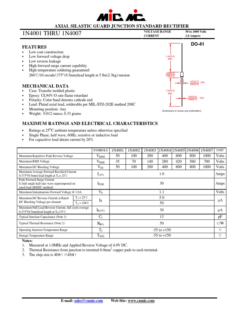 Data Sheet | PDF | Rectifier | Capacitor