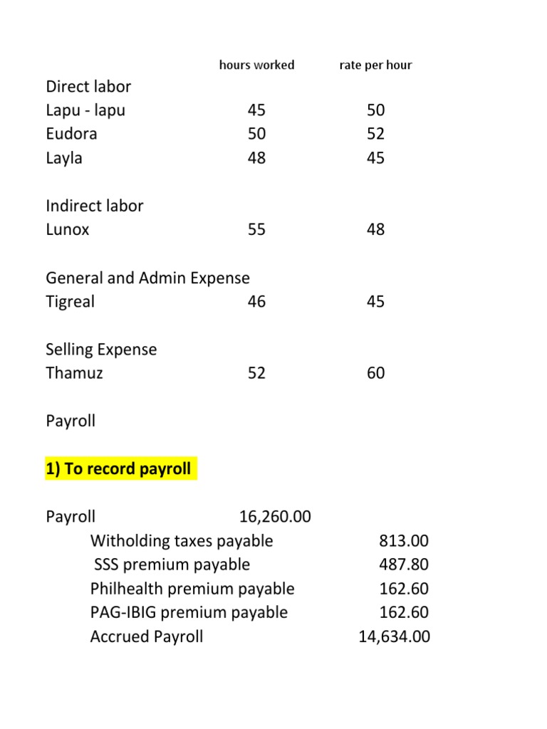 ACCOUNTING FOR LABOR AND OH Lecture | PDF | Payroll | Labor