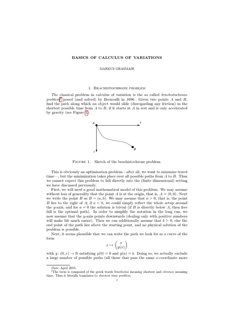 Calc Var Pdf Calculus Of Variations Functions And Mappings