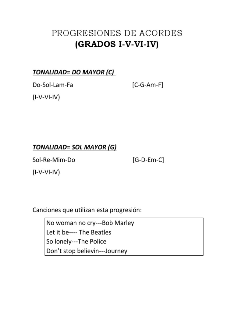 Progresiones de Acordes | PDF
