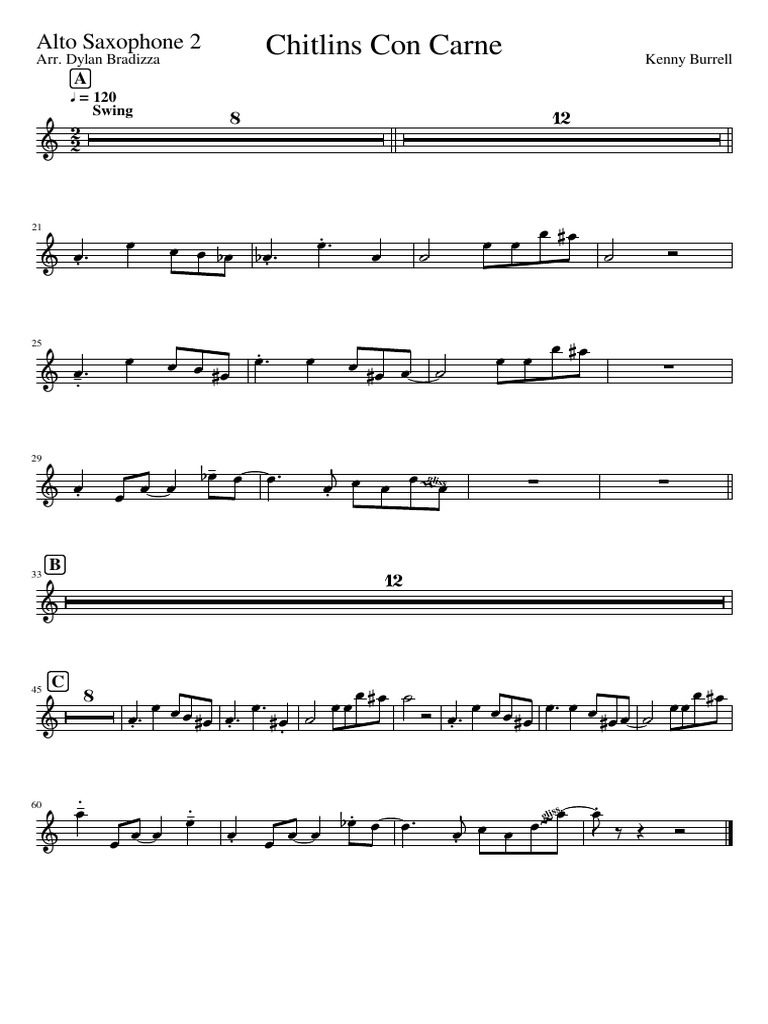 Chitlins Con Carne: Alto Saxophone 2 | PDF
