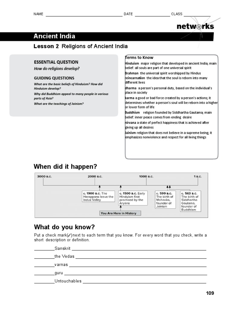 Chapter 9 Lesson 2 Study Guide | PDF | Gautama Buddha | Reincarnation