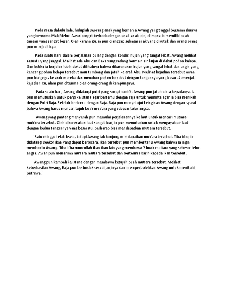 Ringkasan Awang Tangan Besar | PDF