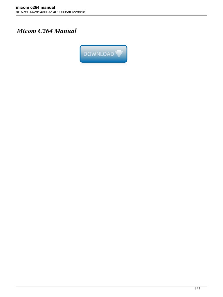 Micom C264 Manual | PDF | Automation | General Electric
