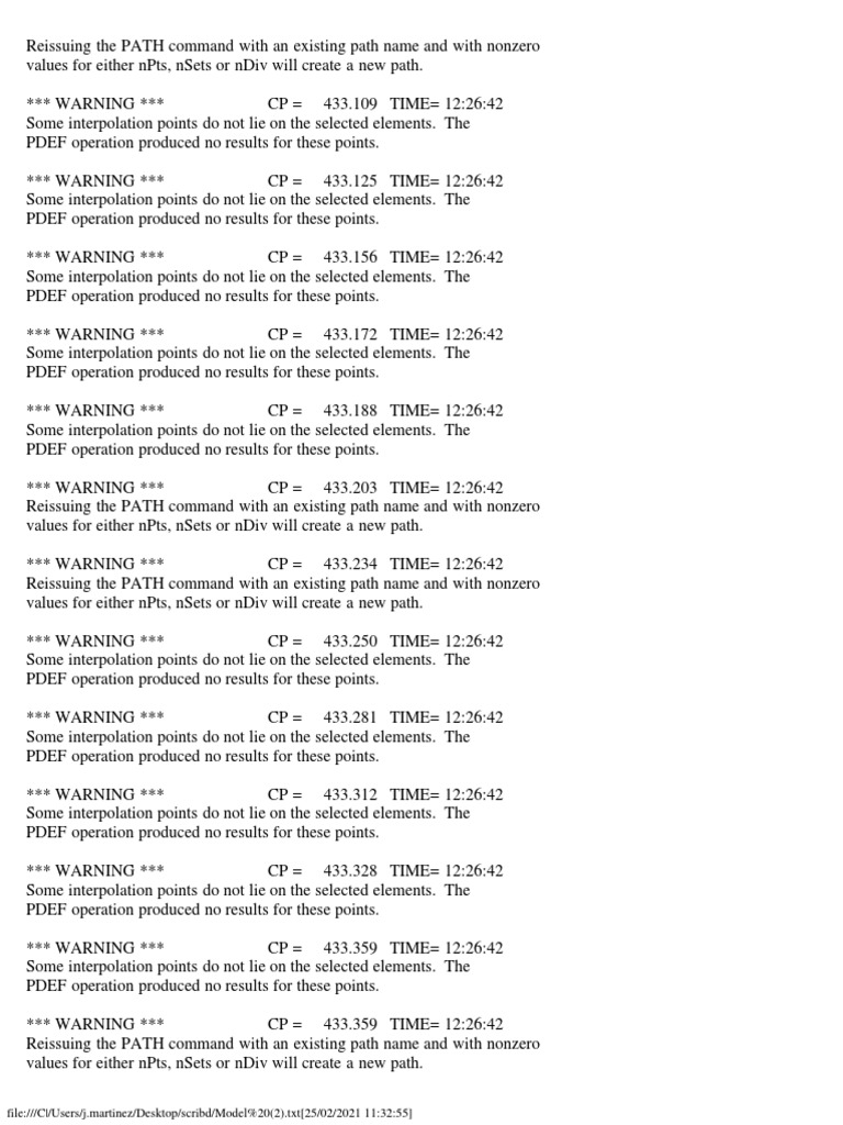 PATH Command Warnings and Errors Log | PDF | Computer Data | System Software